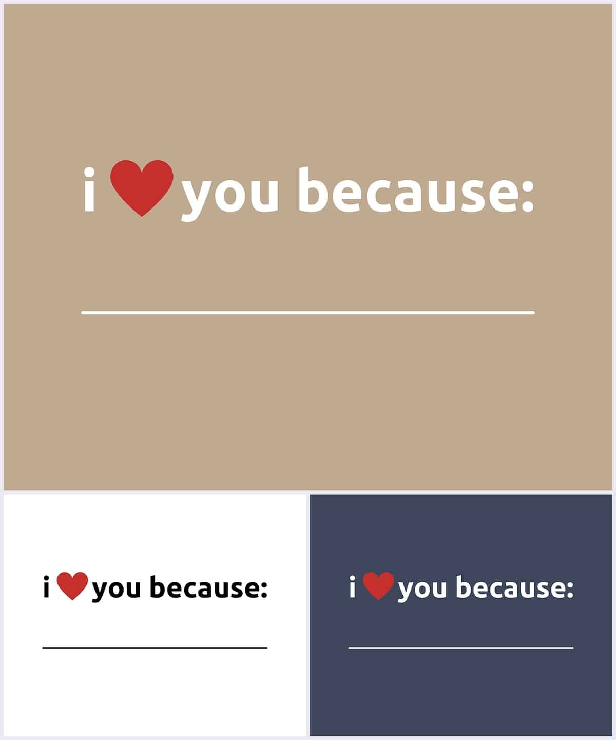 FREE PRINTABLE: I Love You Because: